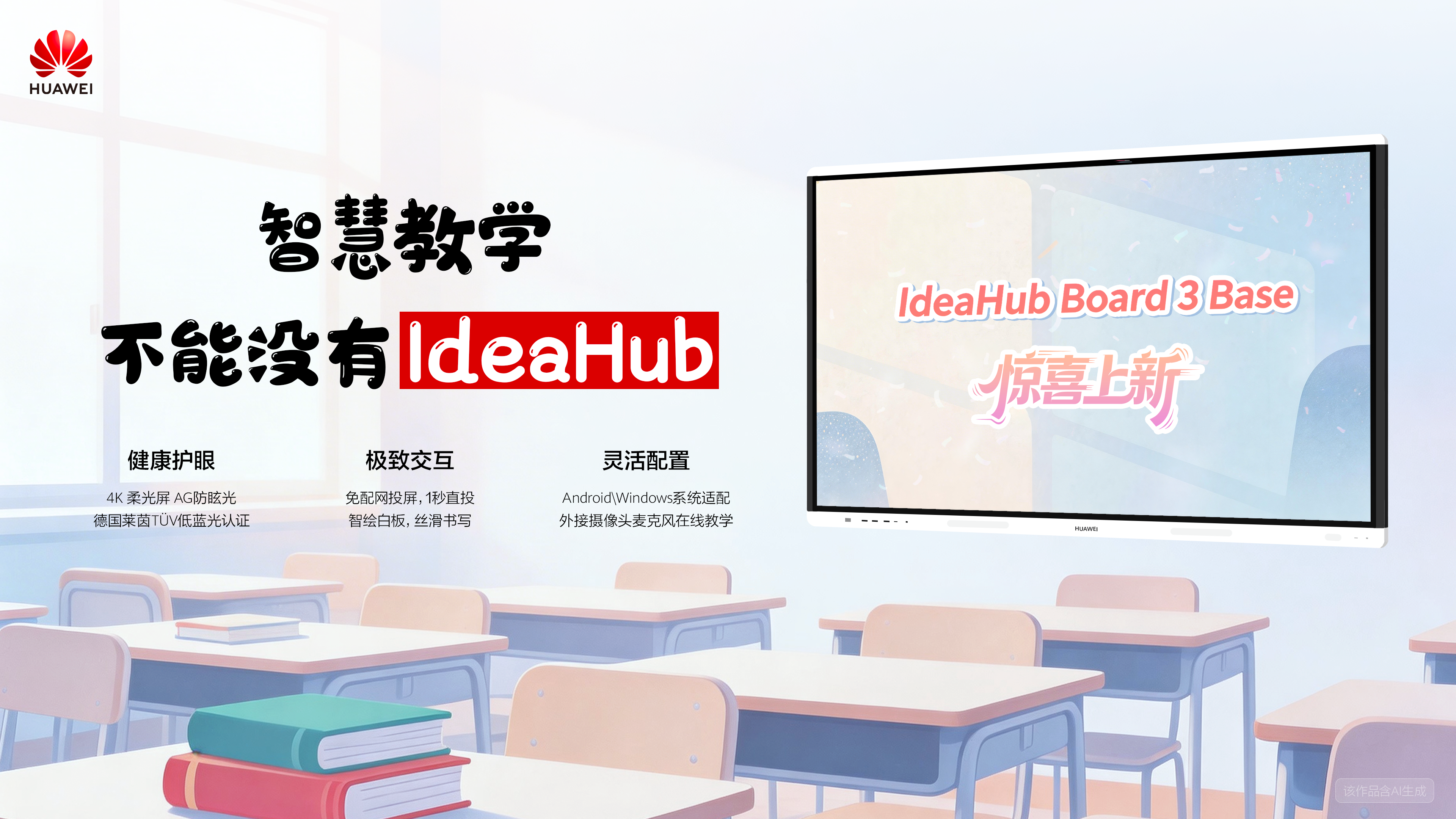 IdeaHub Board 3 Base智慧教学海报 - 华为企业业务